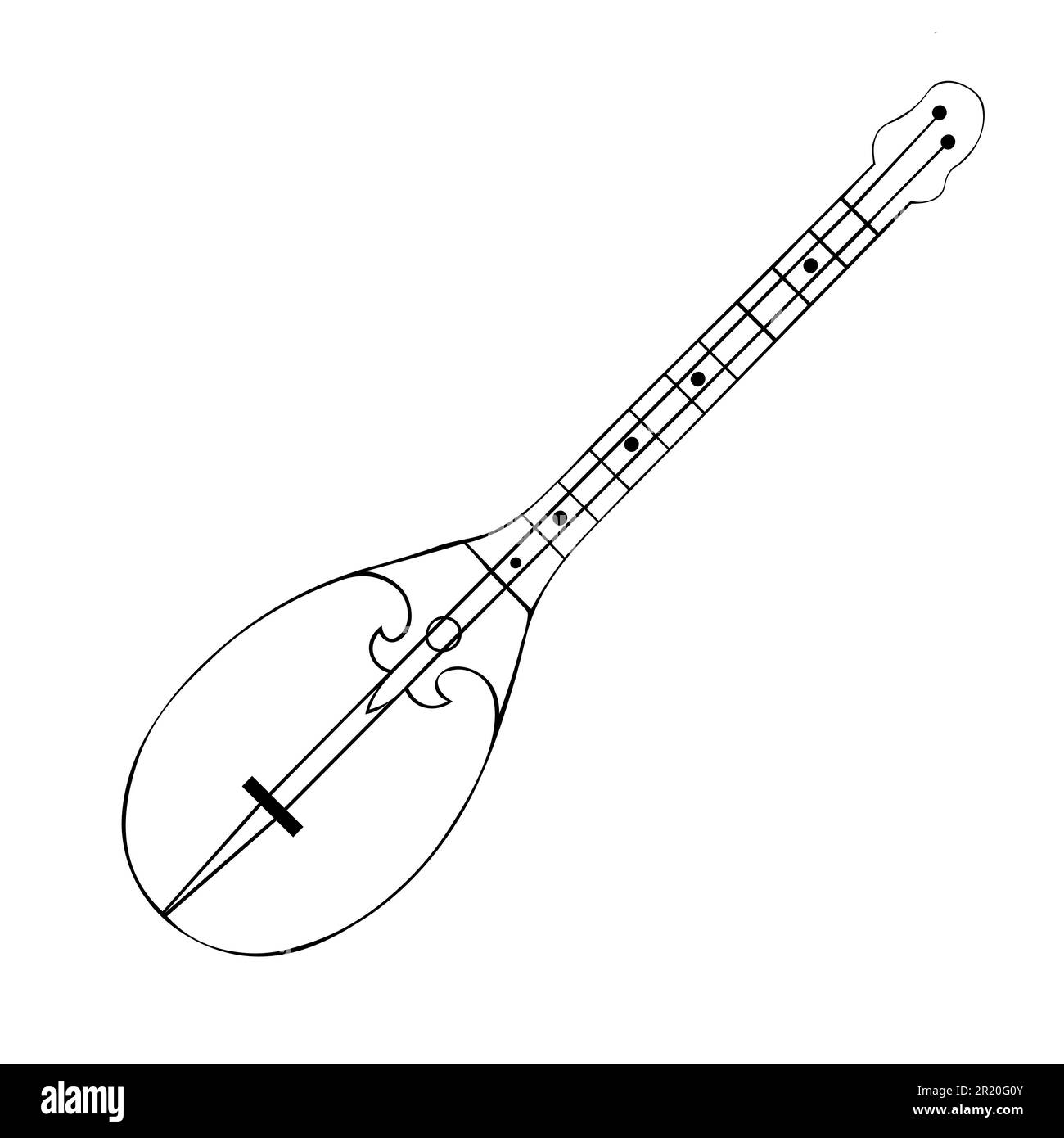 Dombyra Kazakh traditional folk musiacal instrument. Vector ...