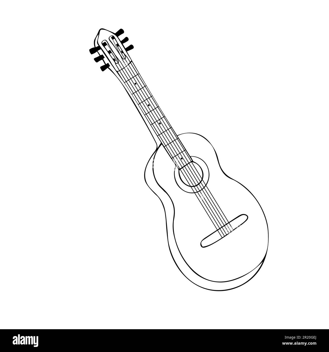Cartoon guitar Black and White Stock Photos & Images - Alamy