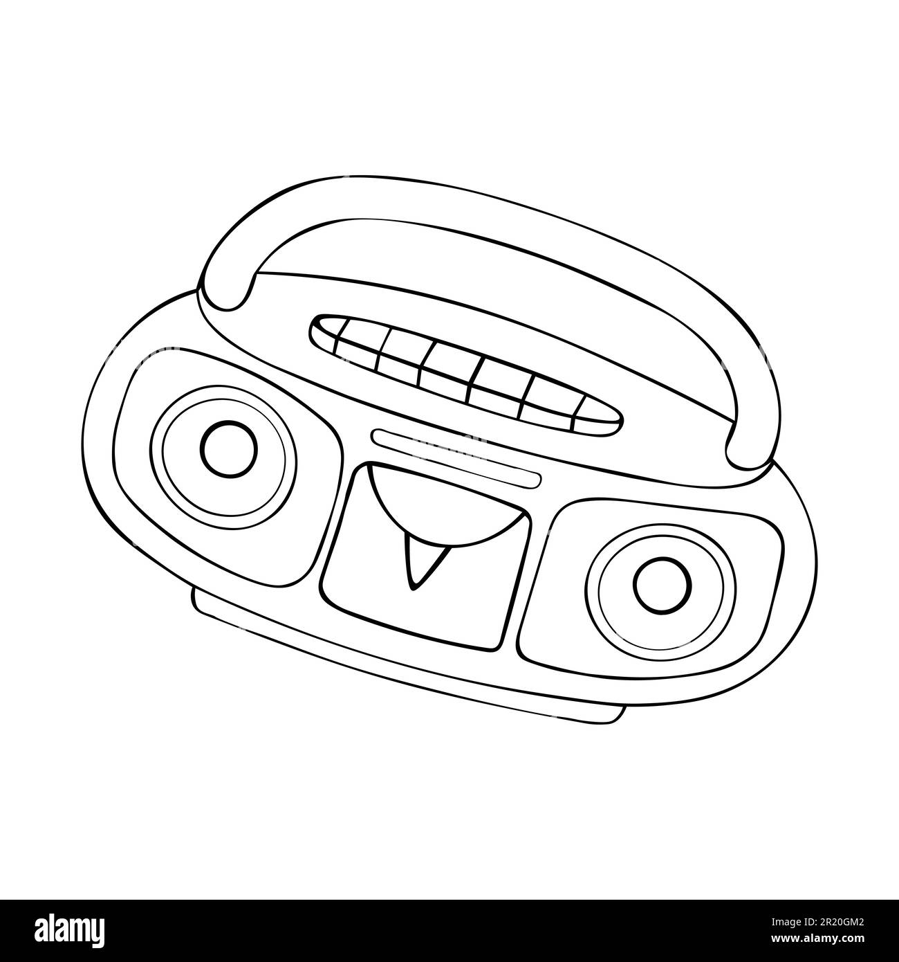 Old fashioned music player, boombox radio. Doodle style cassette player ... Old fashioned music player, boombox radio. Doodle style cassette player ...