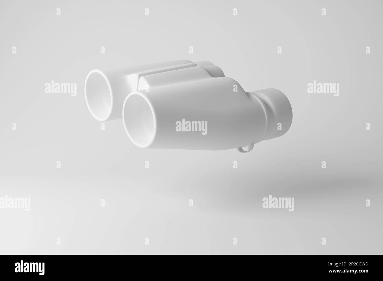 White binoculars on white background. Illustration of the concept of ...