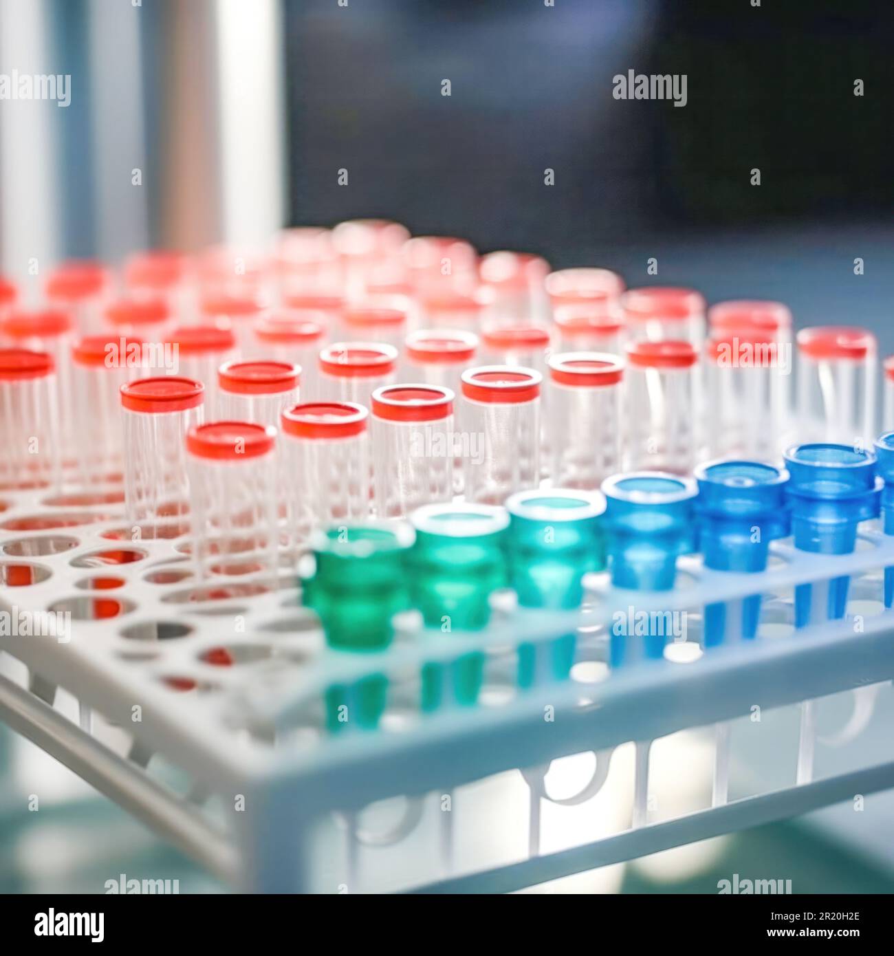 Laboratory equipment, test tubes and various medical devices in ...