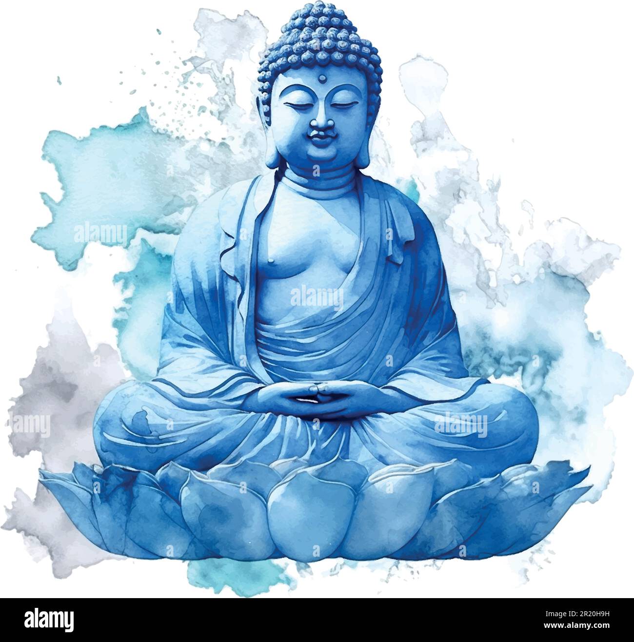 Blue buddha watercolor, great design for any purposes for decoration ...