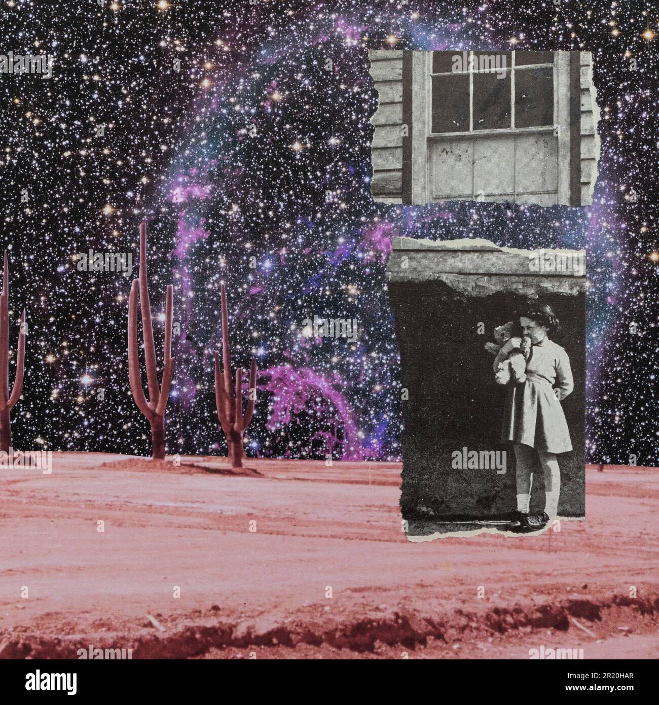 London, UK. May 13, 2023. A photograph of a hand cut surrealist style ...