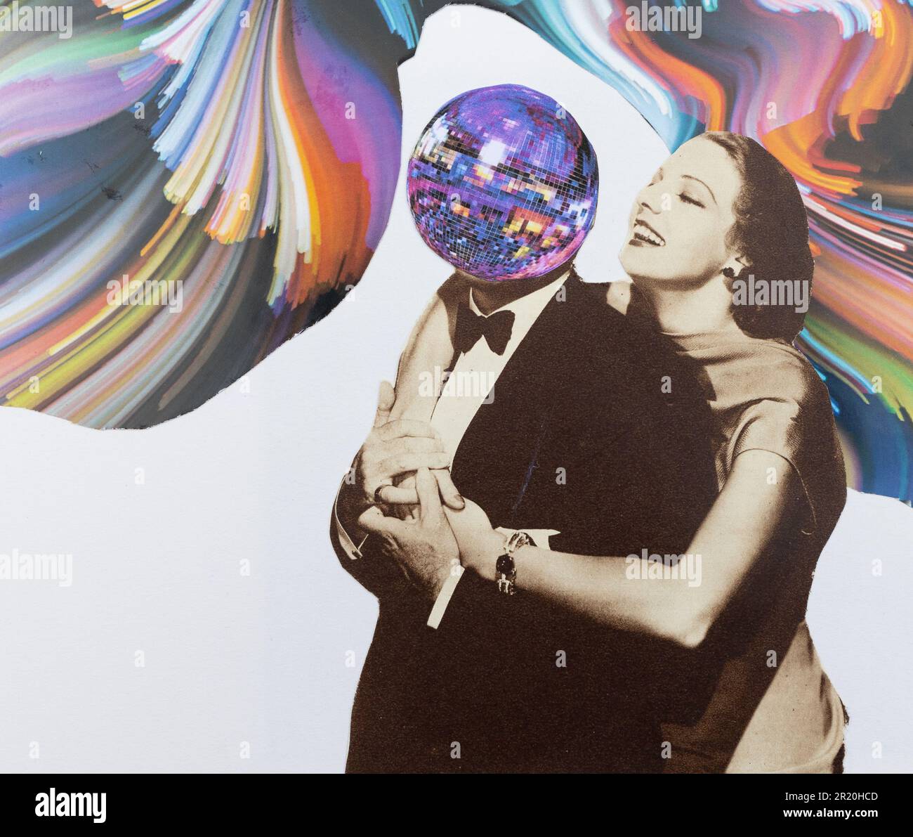 London, UK. May 13, 2023. A photograph of a hand cut surrealist style ...