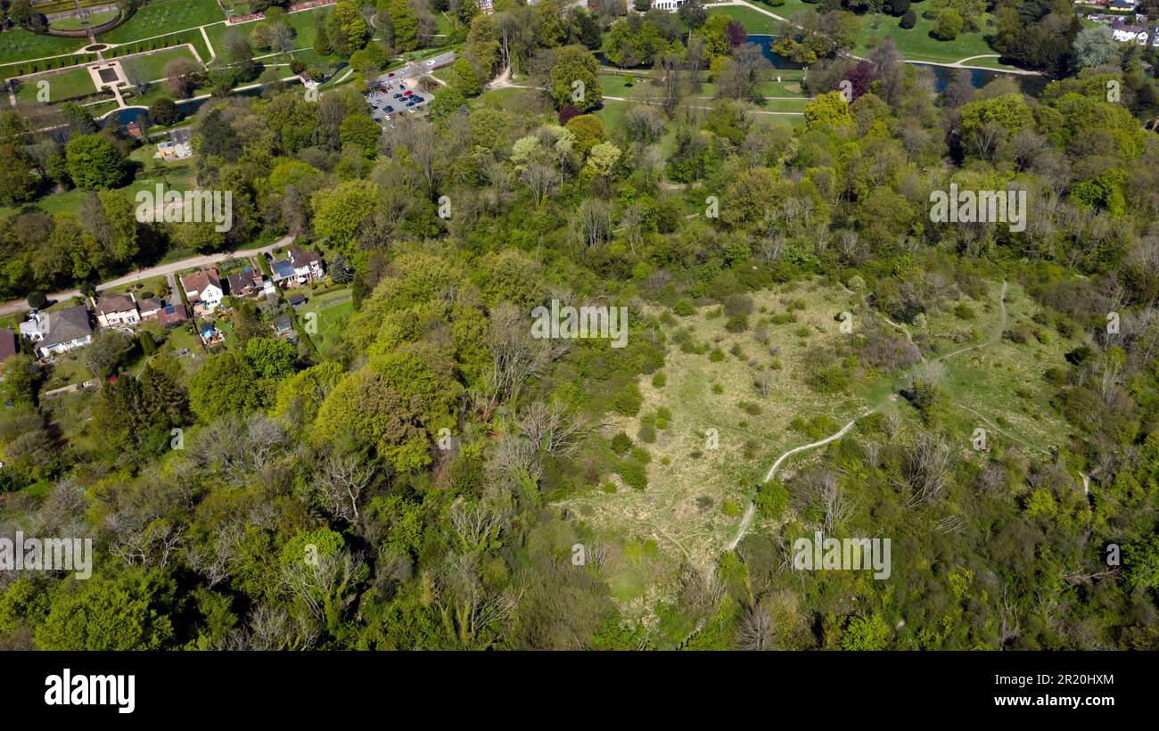 Aerial Photography looking down at Coxhill Mount, Kearsney, Kent Stock ...