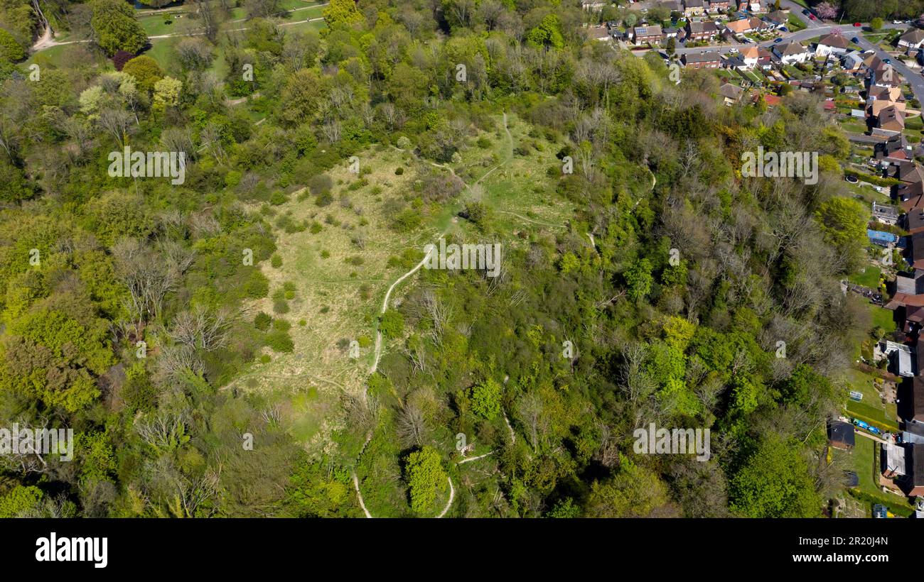 Aerial Photography looking down at Coxhill Mount, Kearsney, Kent Stock ...