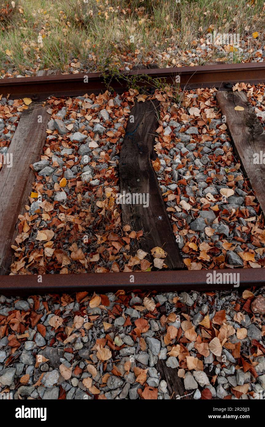 Old railway rails hi-res stock photography and images - Alamy