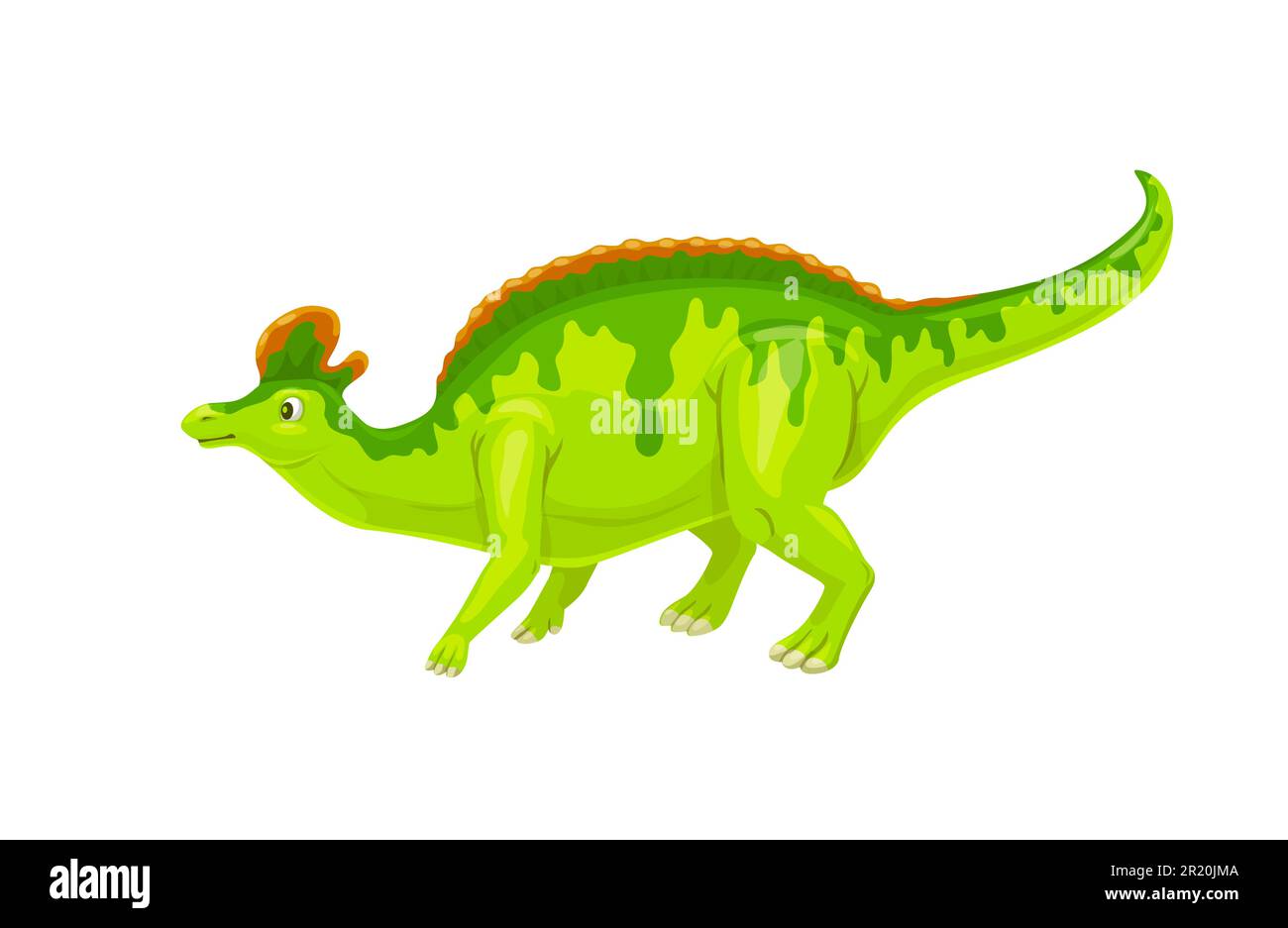 Cartoon lambeosaurus dinosaur character. Isolated vector herbivorous ...