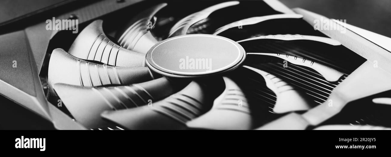 Computer graphic card, professional video card closeup banner ...