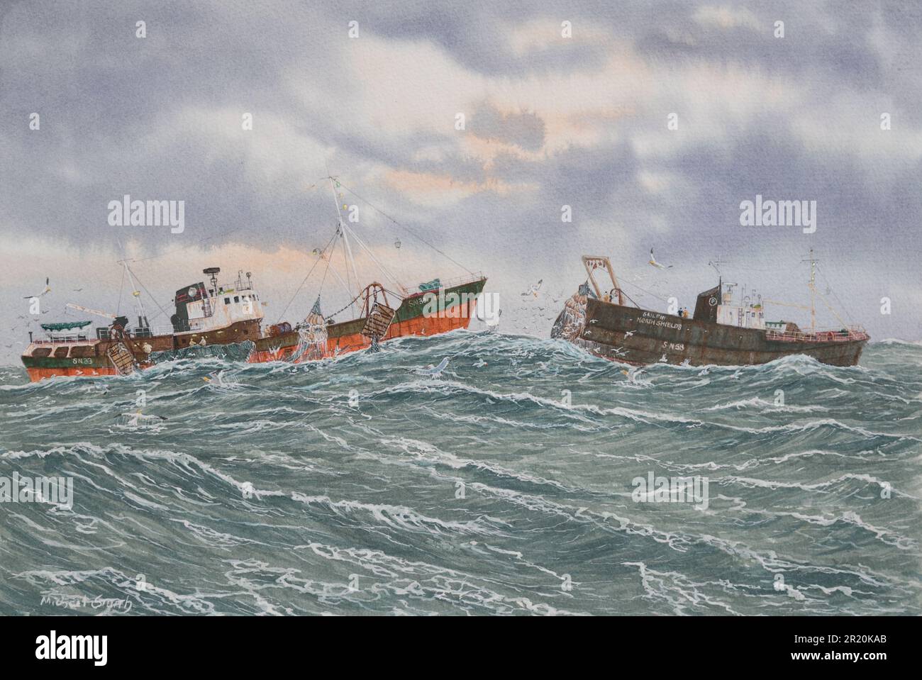 A series of watercolours by Mike Smith, an artist from Cullercoats in ...