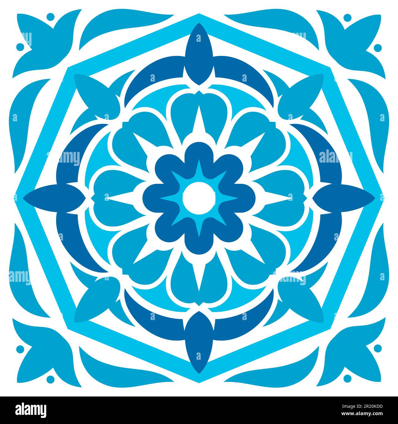 Azulejo Floor Tile Abstract Geometric Majolica Vector Mediterranean Pattern Portuguese Floor