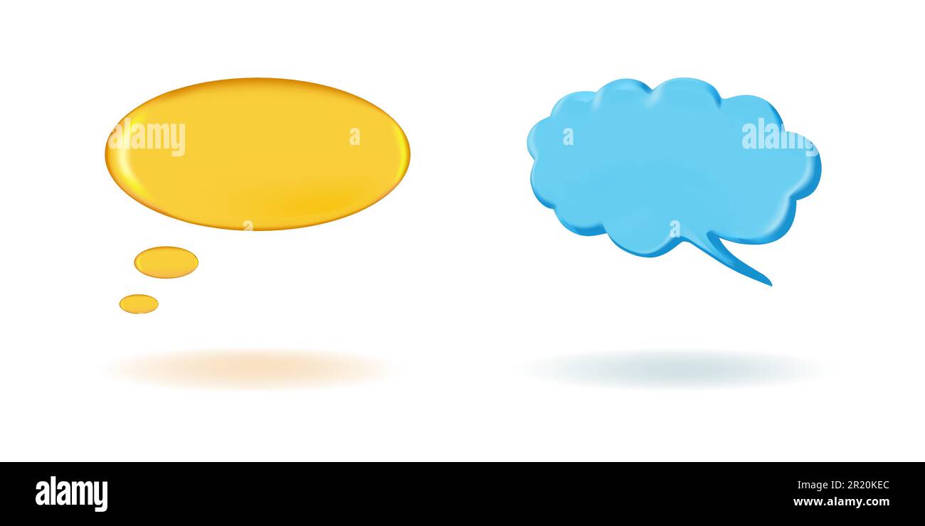 3D render retro oval speech bubble, talk cloud Stock Vector Image & Art ...