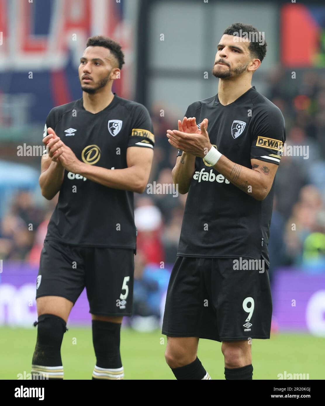 L-R Lloyd Kelly of AFC Bournemouth and Dominic Solanke of AFC ...
