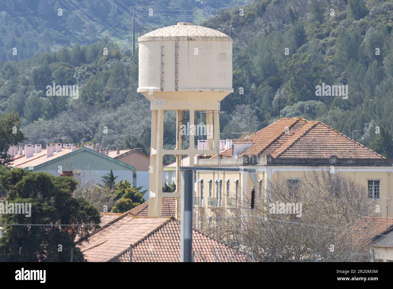 A water tower in a European town Stock Photo - Alamy