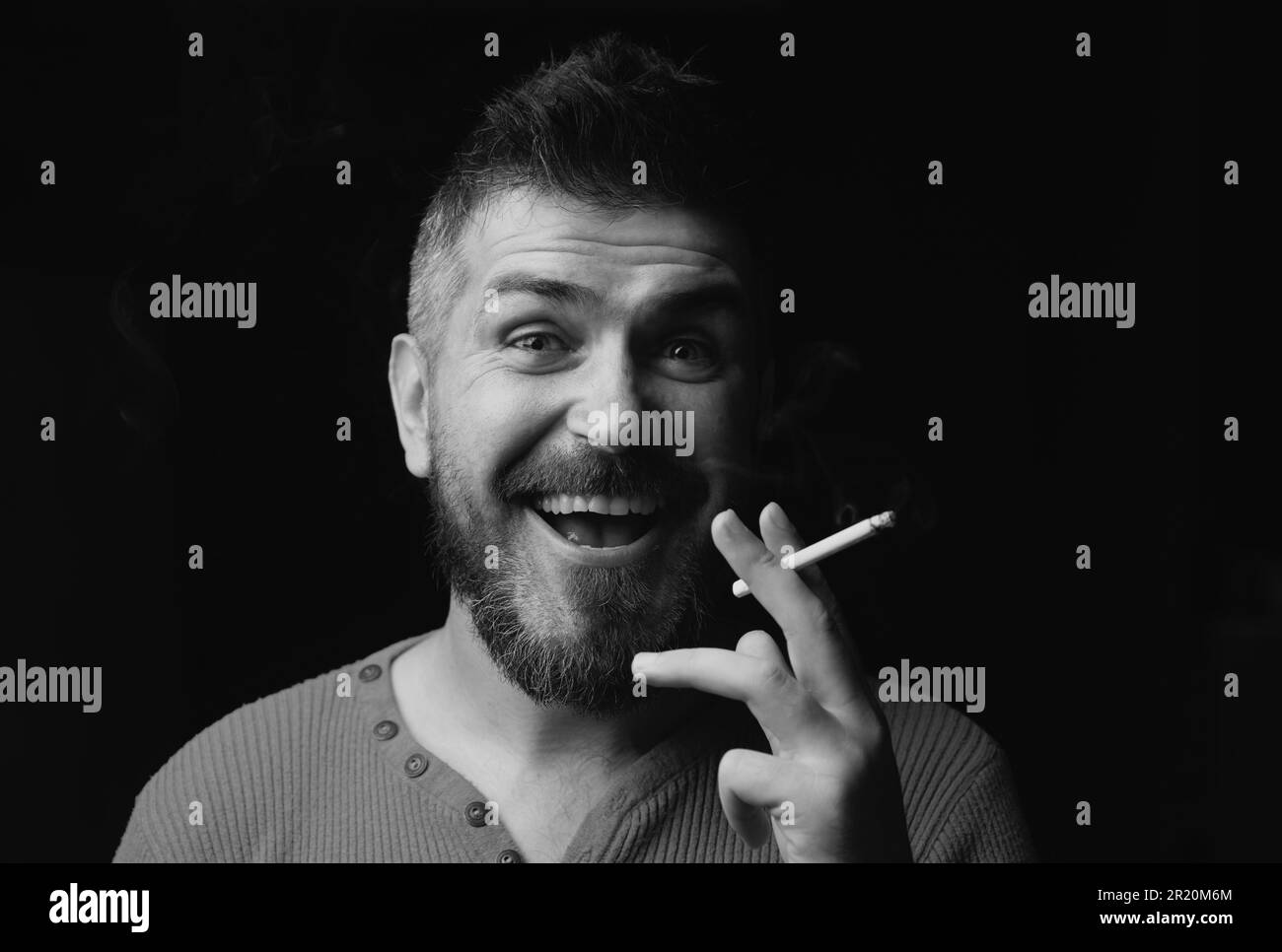 Close up portrait smiling guy Black and White Stock Photos & Images - Alamy