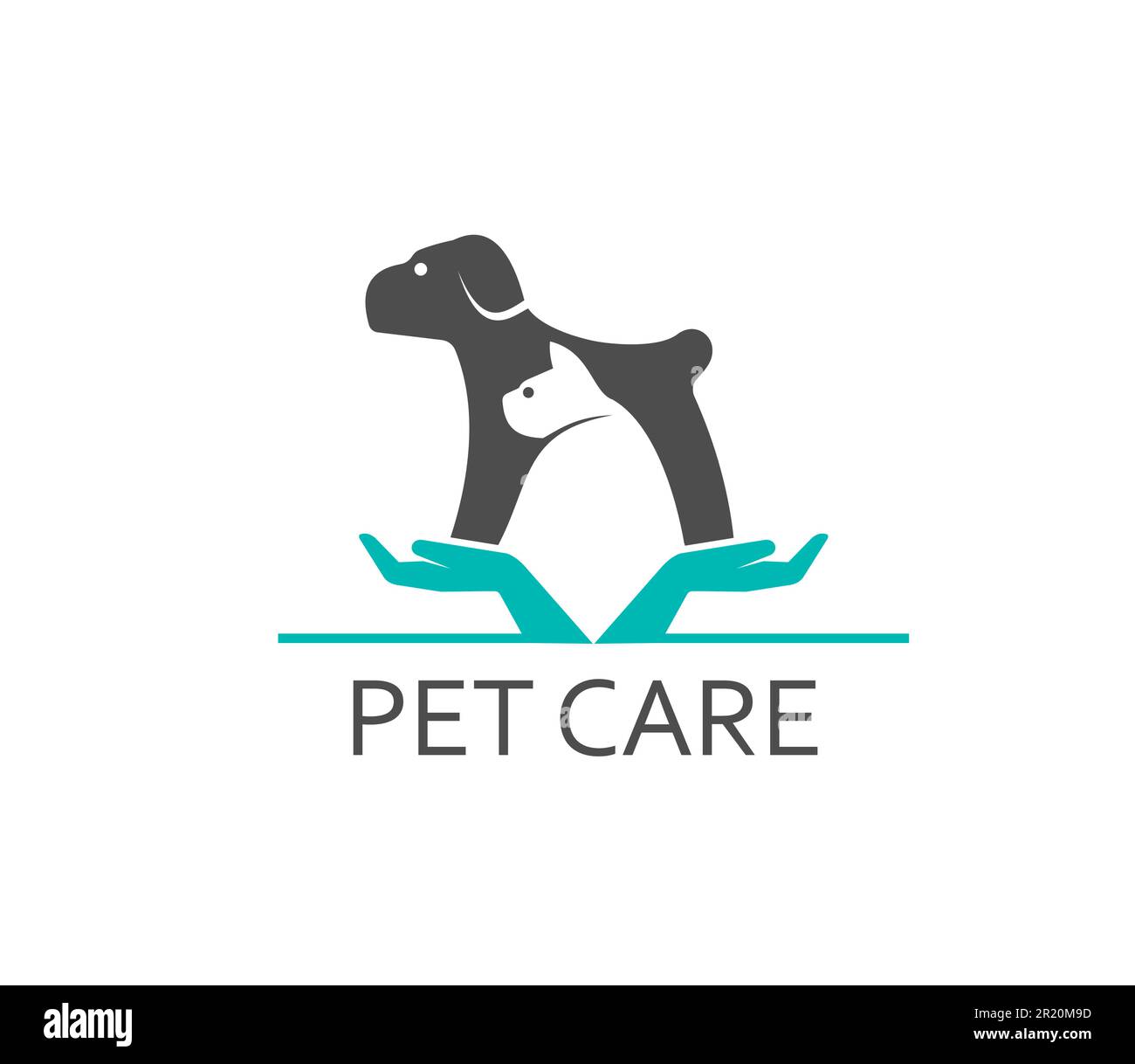 Pet clinic, animal care and veterinary hospital icon of dog and cat in ...
