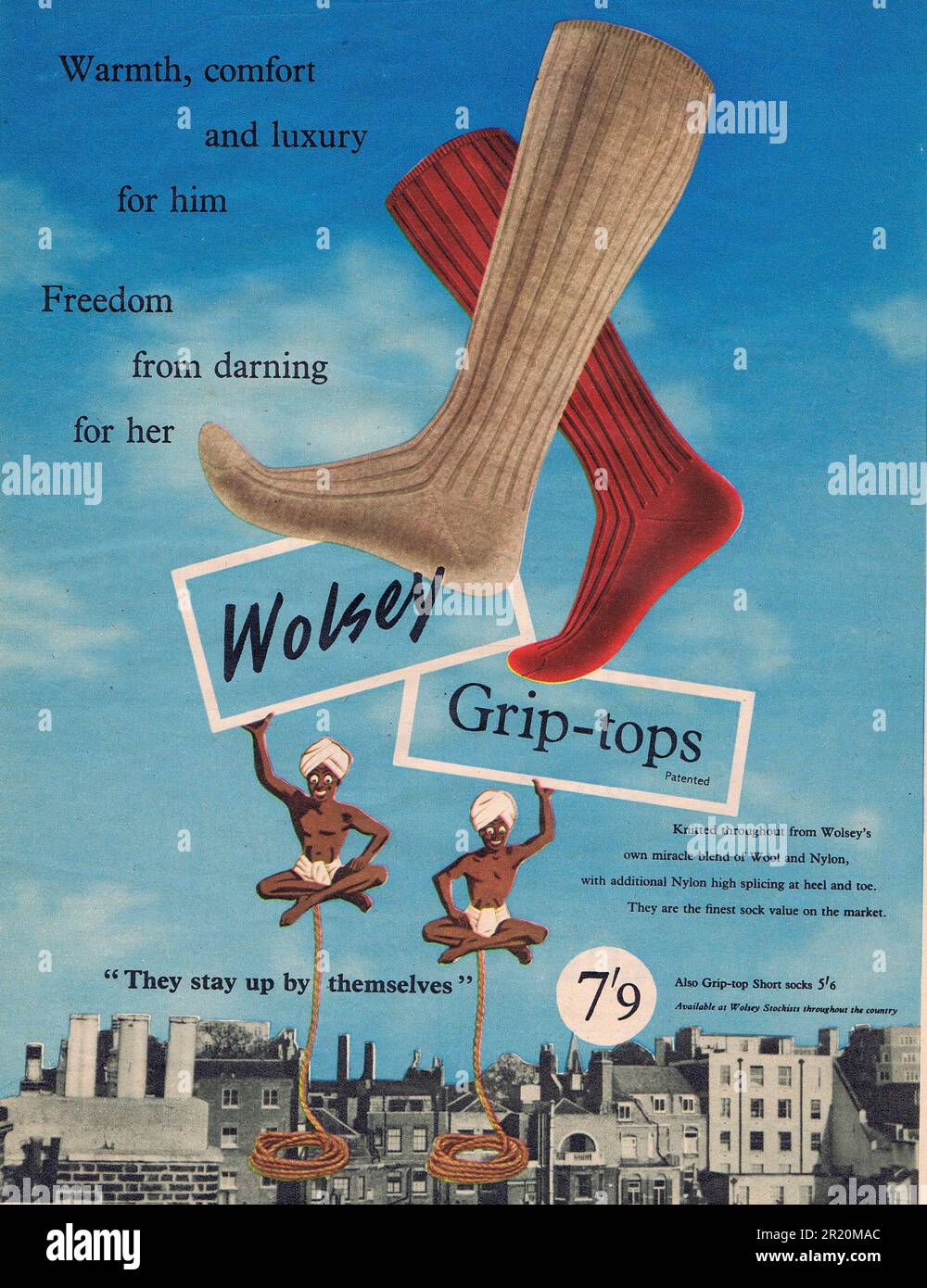Wolsey Socks Advertisement c1950s. Photo by Hector Archive Stock Photo ...