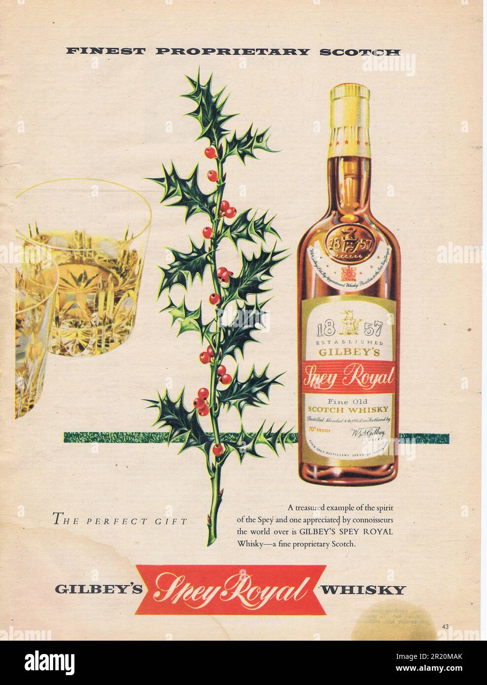 Spey Royal Whisky Advertisement c1950s. Photo by Hector Archive Stock ...