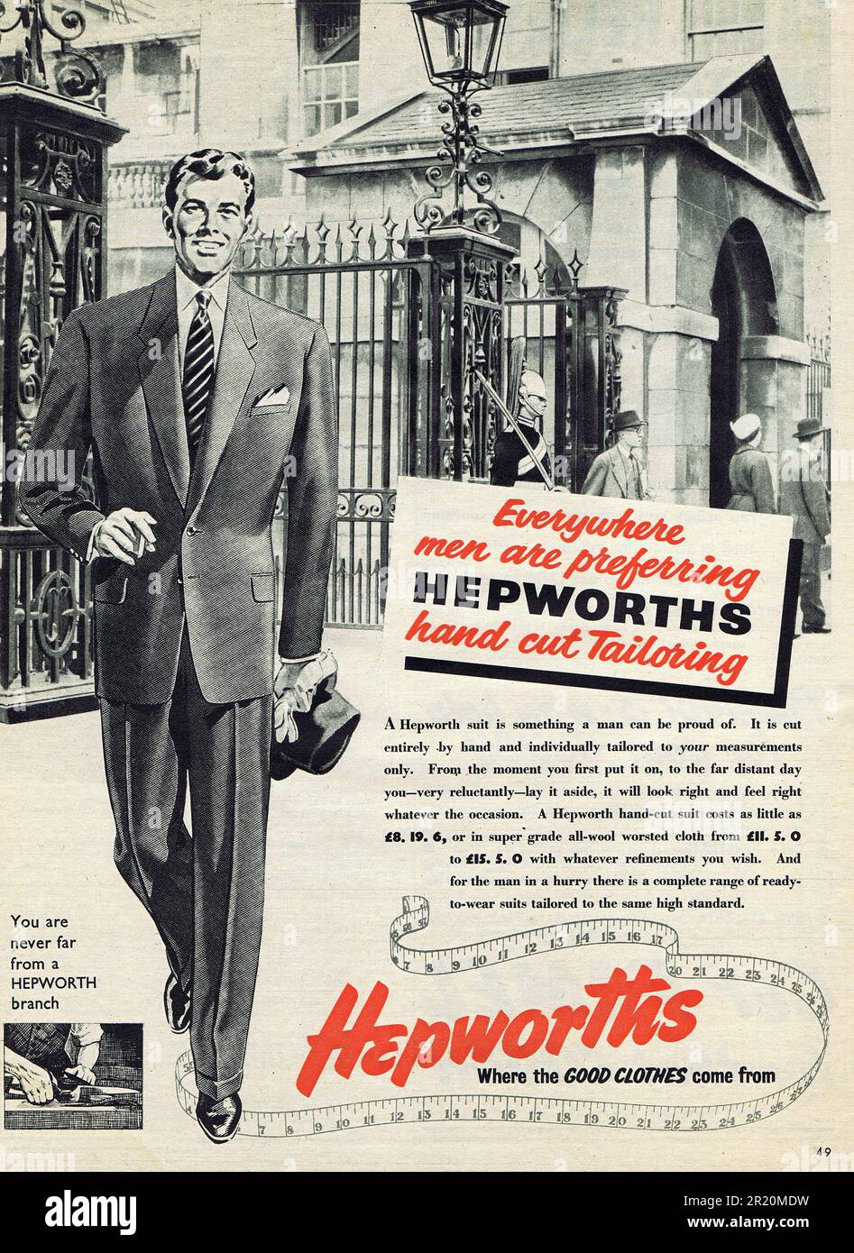 Hepworths Tailoring Advertisement c1950s. Photo by Hector Archive Stock ...