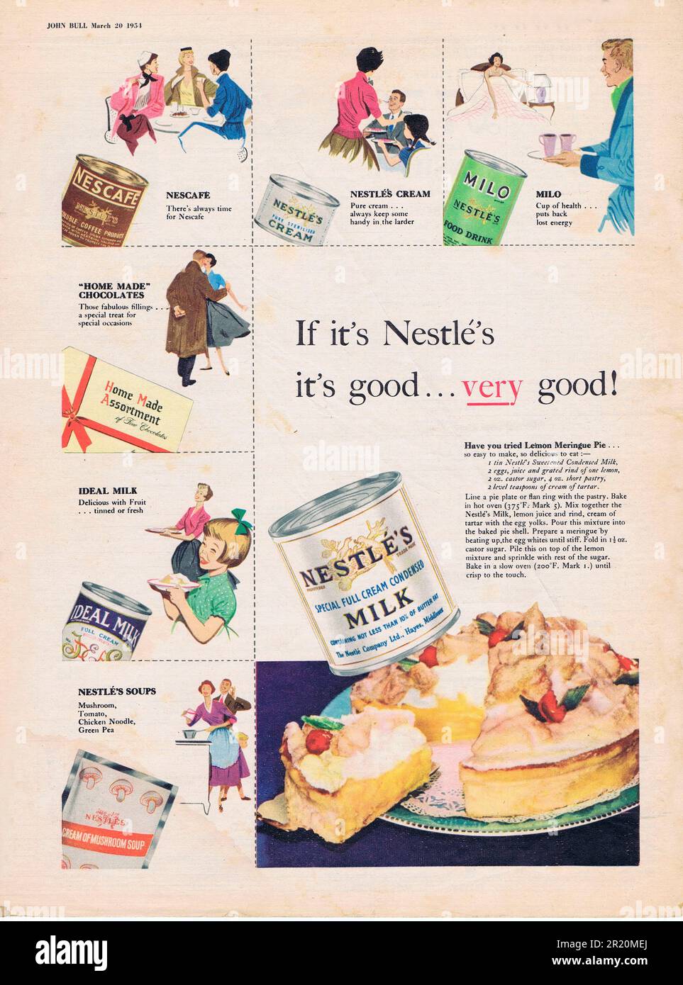 Nestle's Advertisement c1954. Photo by Hector Archive Stock Photo - Alamy