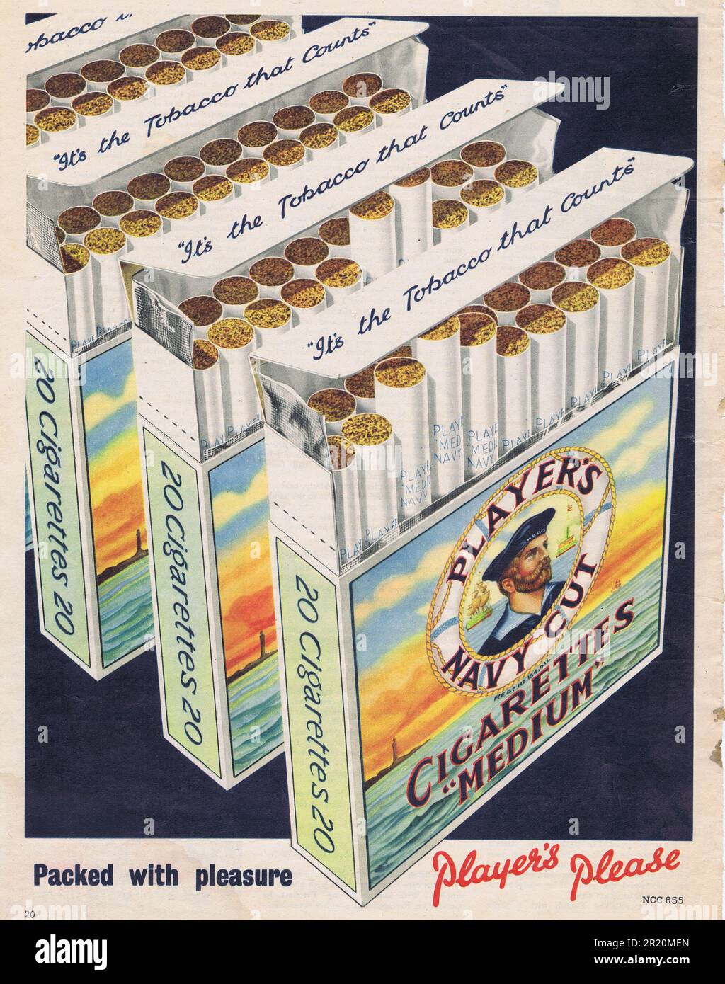 Navy Cut Cigarettes Advertisement c1950s. Photo by Hector Archive Stock ...
