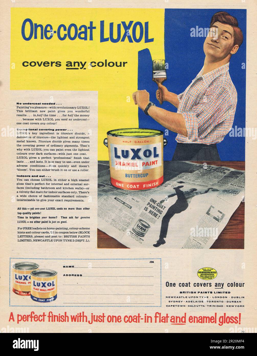 Luxol Paint Advertisement c1950s. Photo by Hector Archive Stock Photo ...