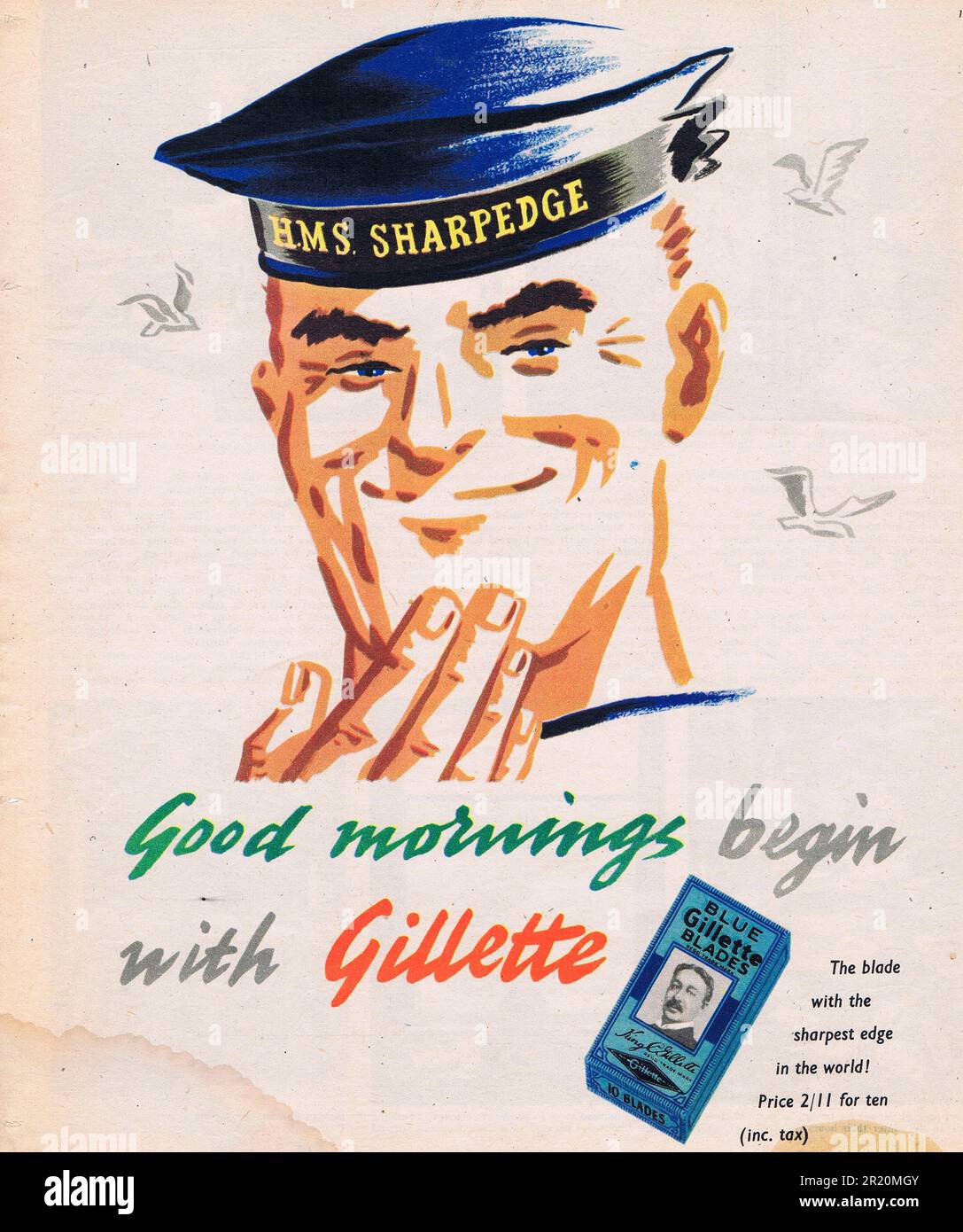 Gillette Advertisement c1950s. Photo by Hector Archive Stock Photo - Alamy