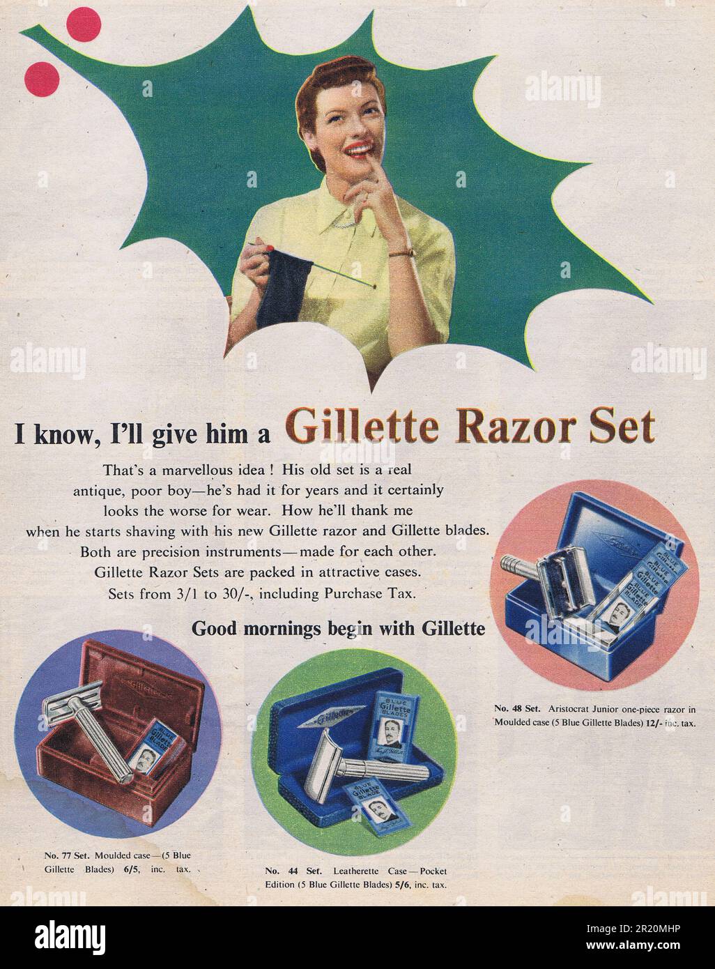 Gillette Advertisement c1950s. Photo by Hector Archive Stock Photo - Alamy