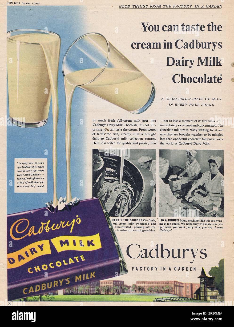 Cadbury's Chocolate Advertisement c1950s. Photo by Hector Archive Stock ...