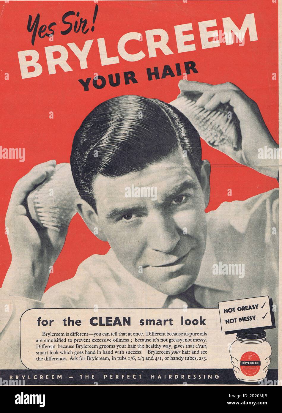 Brylcreem Advertisement c1950s. Photo by Hector Archive Stock Photo - Alamy