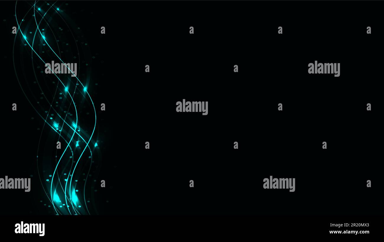 Blue transparent abstract shiny magical cosmic magic energy lines, rays ...