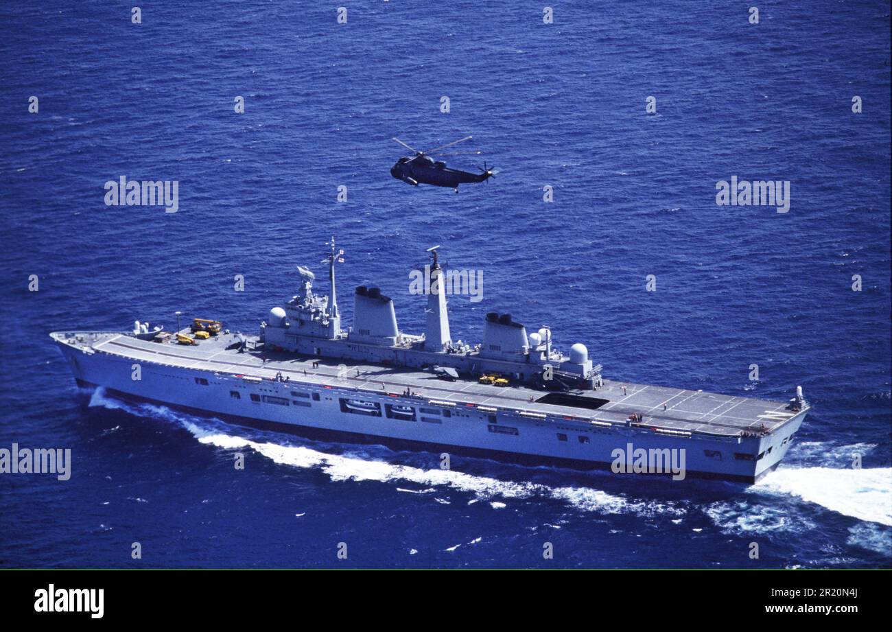 HMS Invincible at sea, 1984 Stock Photo - Alamy