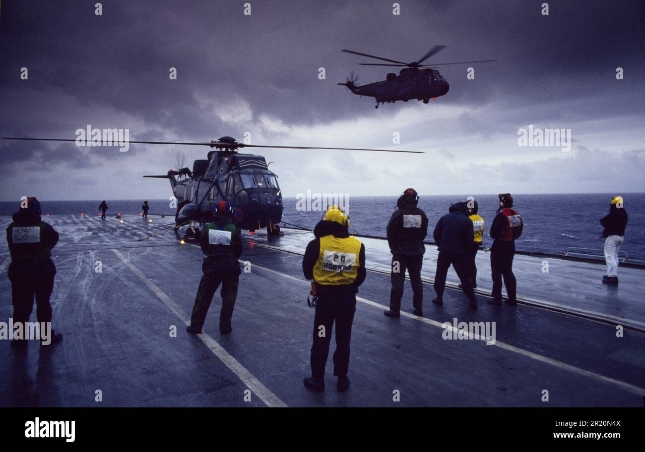 HMS Invincible flight deck, 1984 Stock Photo - Alamy