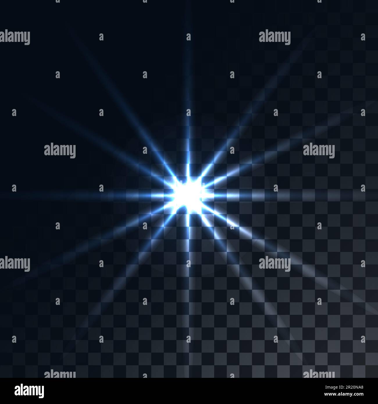 Blue glowing transparent sunbeam, flash, a highlight of energy rays, a ...