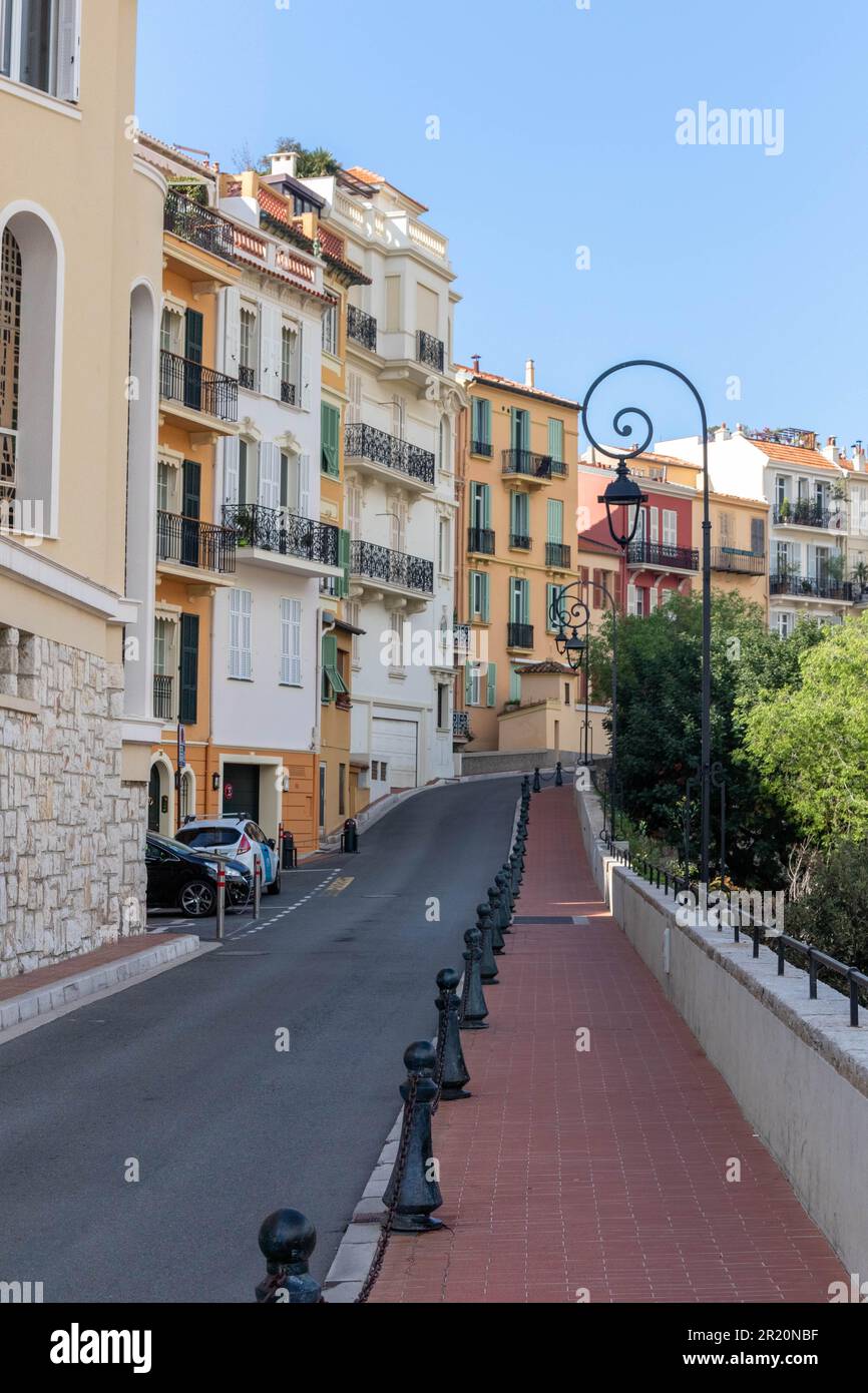 Monaco-Ville, Monaco, April 20th 2023:- Streets in Monaco-Ville, the ...