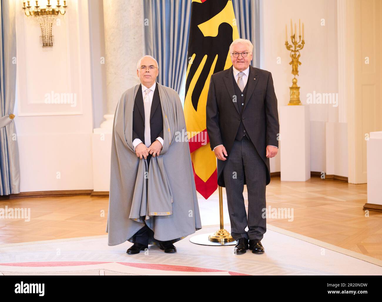 Berlin, Germany. 16th May, 2023. Larbi El Hadj Ali (l), Ambassador of ...