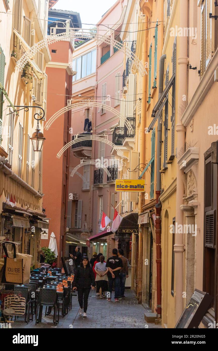 Monaco-Ville, Monaco, April 20th 2023:- Streets in Monaco-Ville, the ...