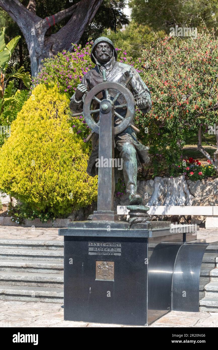 Monaco-Ville, Monaco, April 20th 2023:- A view of A statue of Prince ...