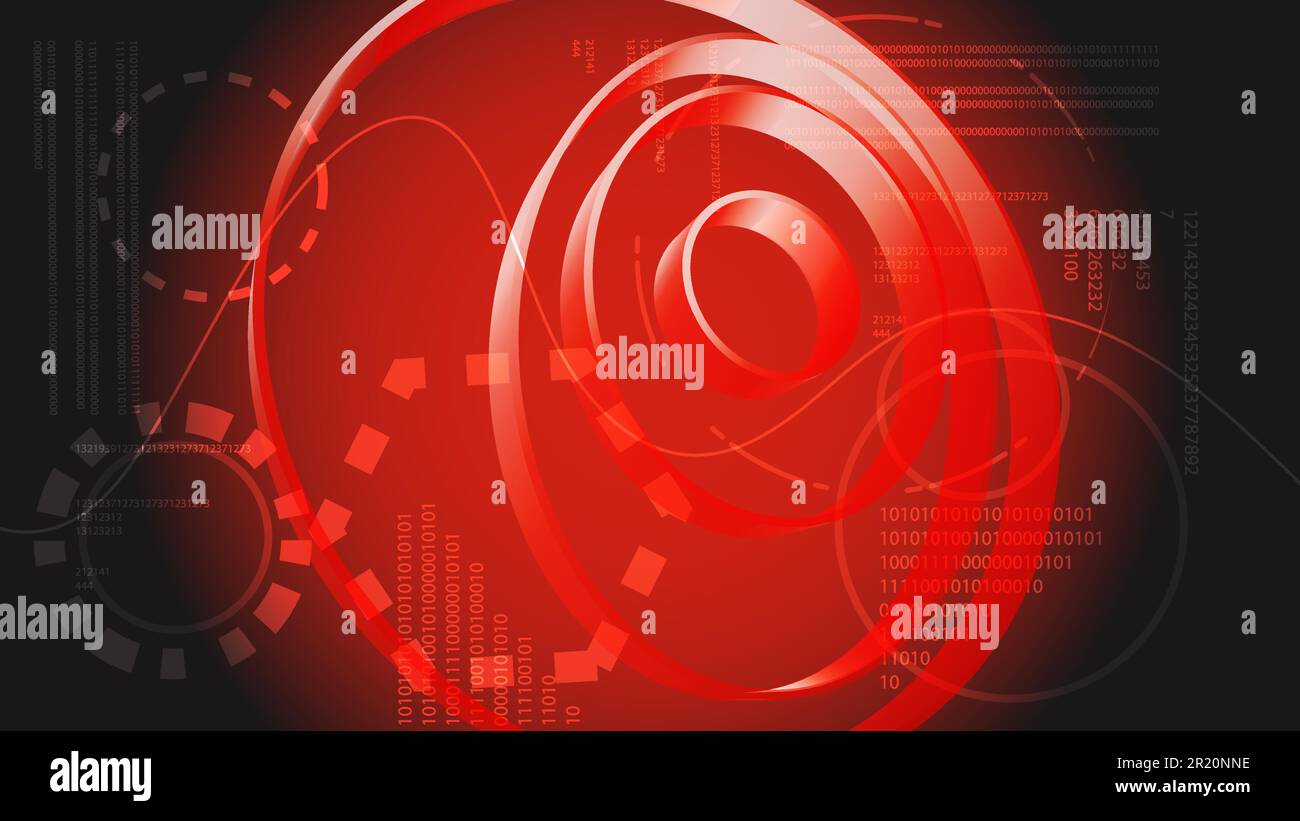 Red abstract modern energy technology digital HUD display elements from ...