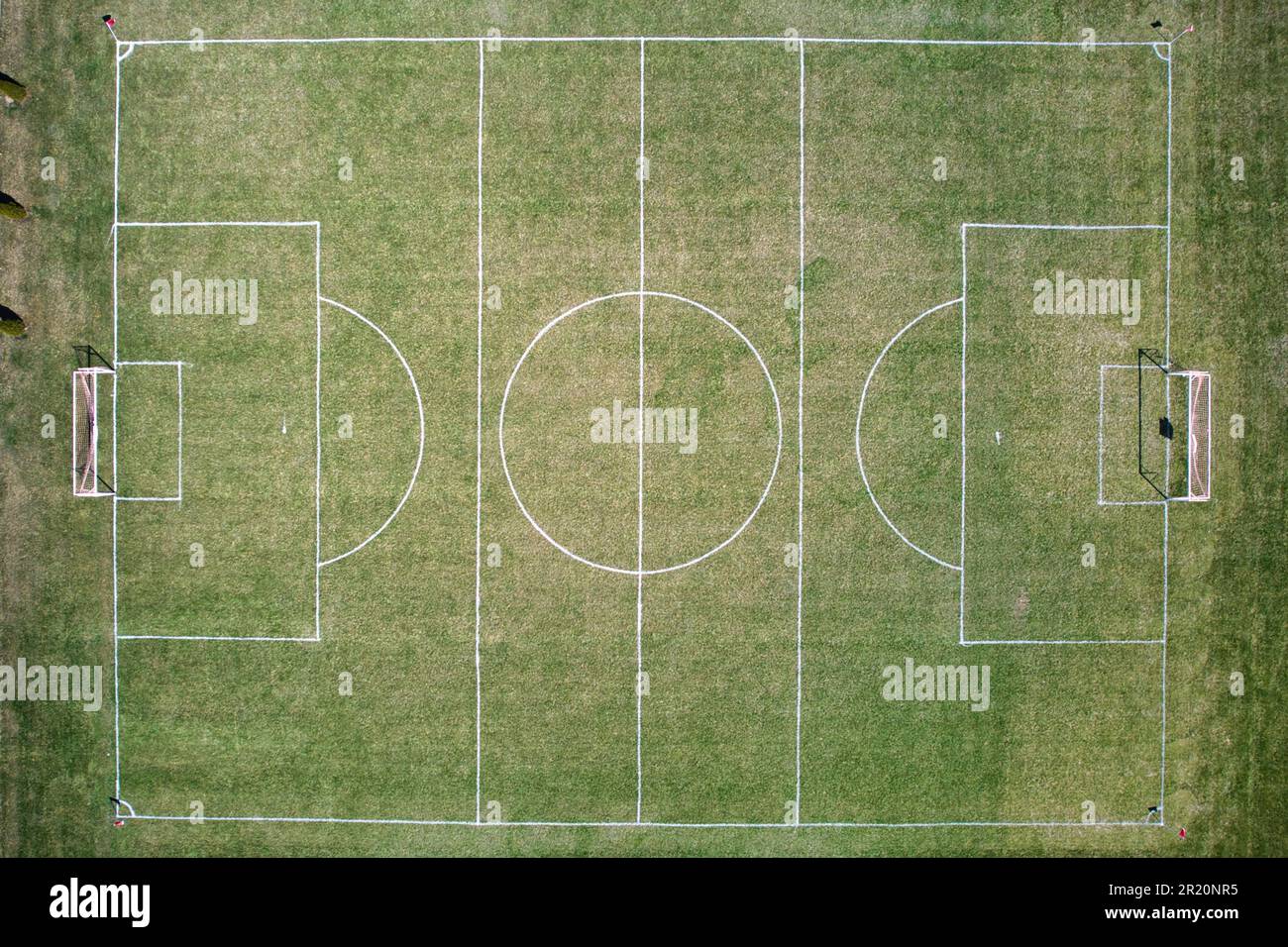 An aerial view of a football pitch outdoors in the daylight Stock Photo ...