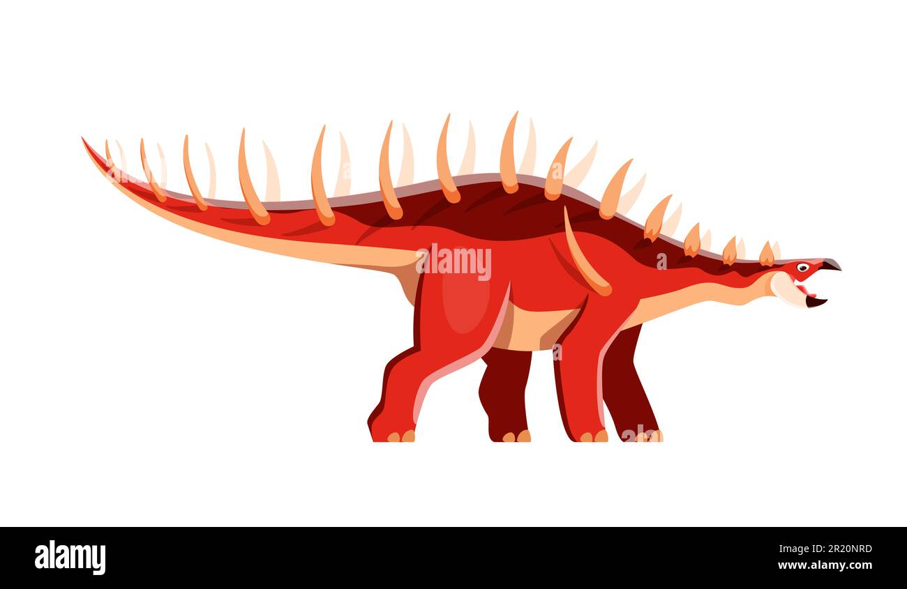 Kentrosaurus, cartoon dinosaur character, kids Jurassic collection of ...