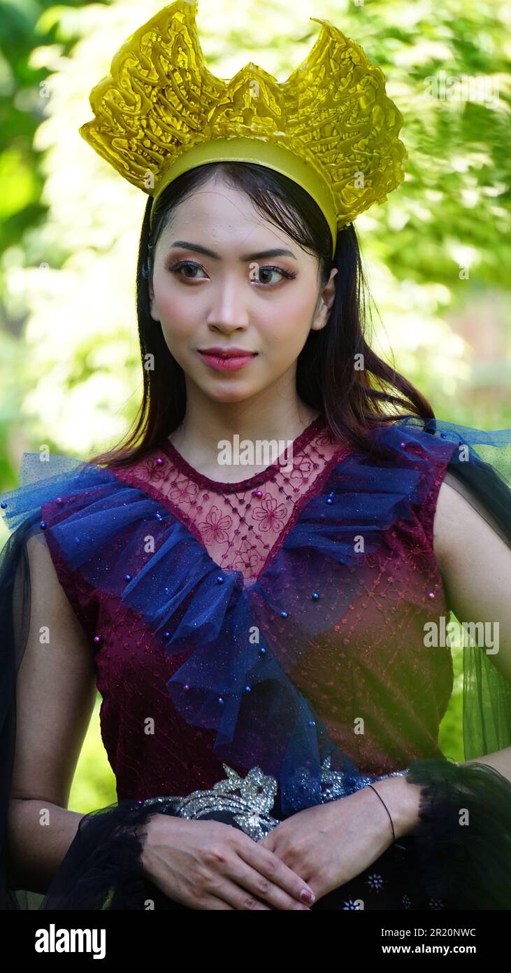 Indonesian model with batik clothes Stock Photo - Alamy