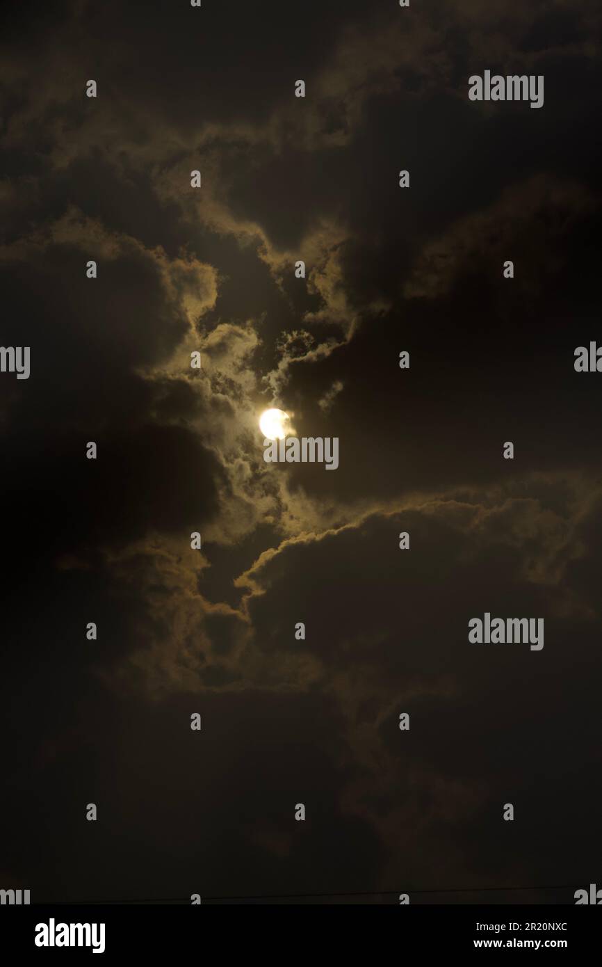 A beautiful night sky illuminated by a bright full moon Stock Photo - Alamy