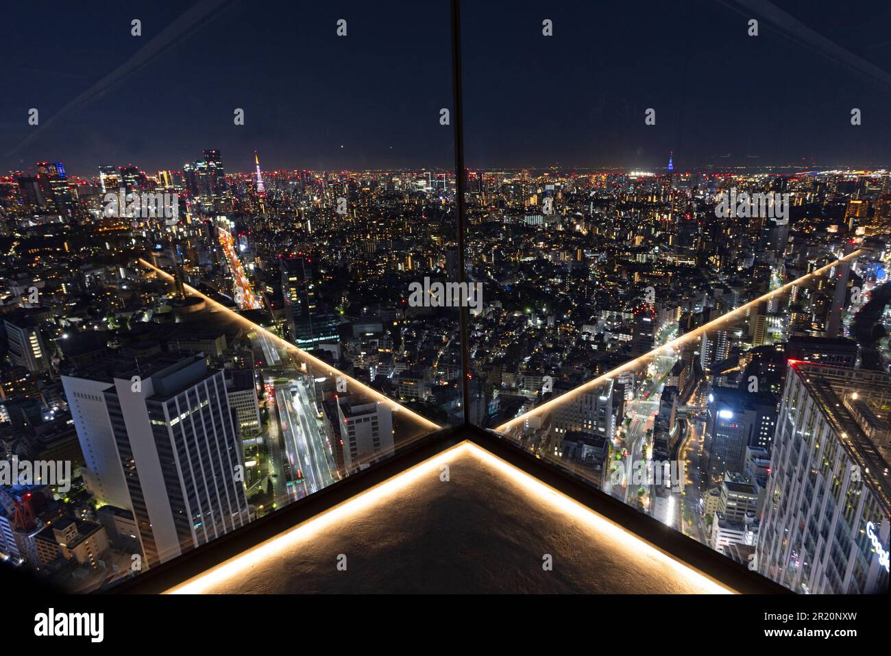 tokyo skyline at night horizontal view Stock Photo - Alamy
