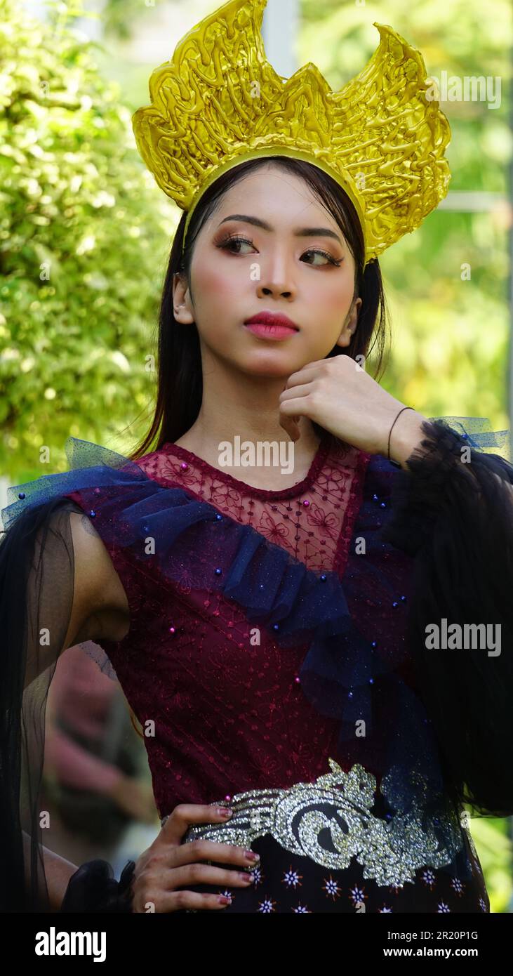 Indonesian model with batik clothes Stock Photo - Alamy