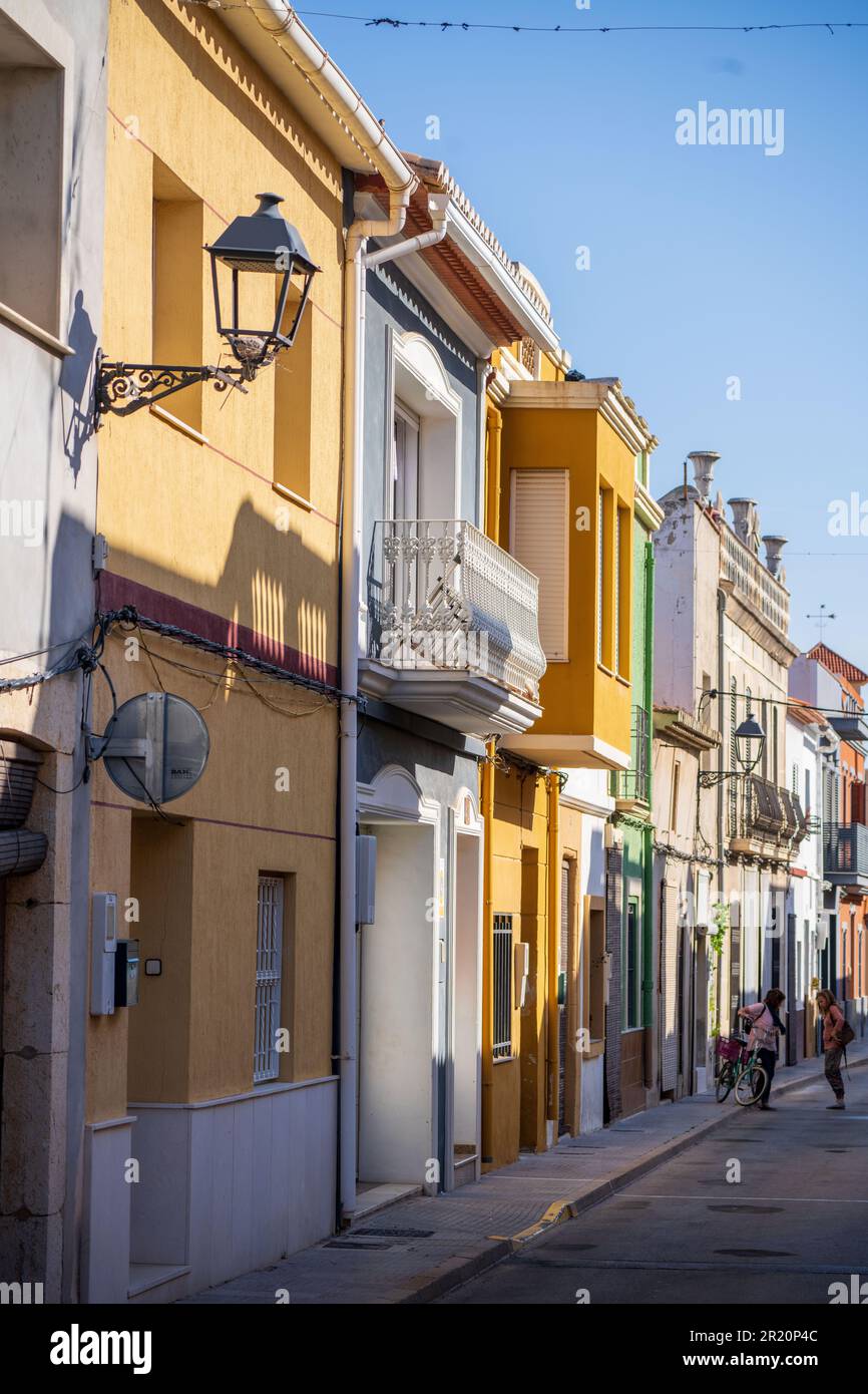 small street with old houses Stock Photo - Alamy