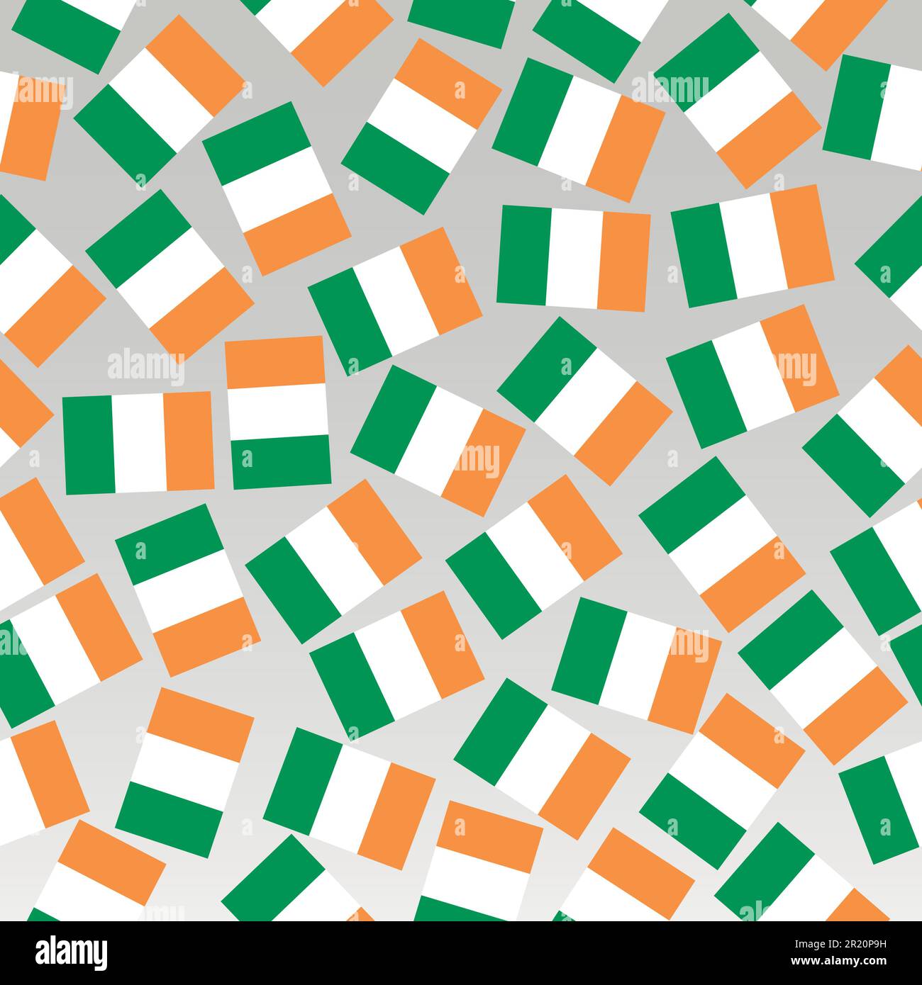 Bright pattern with flags of Ireland. Happy St. Patricks Day background. Bright illustration ...