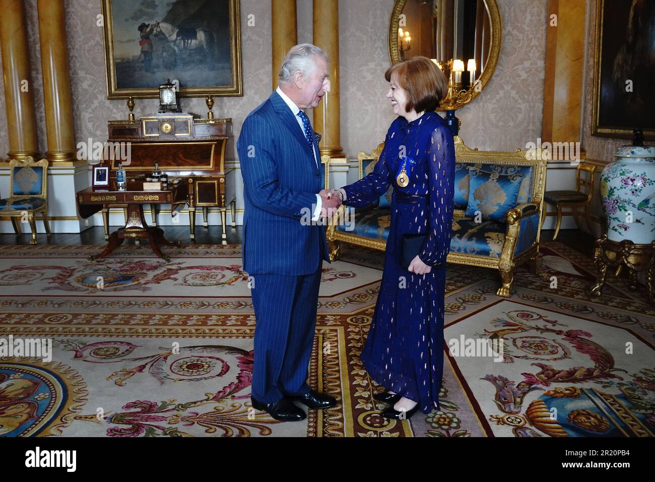 King Charles III receives the Governor of Tasmania, Barbara Baker ...