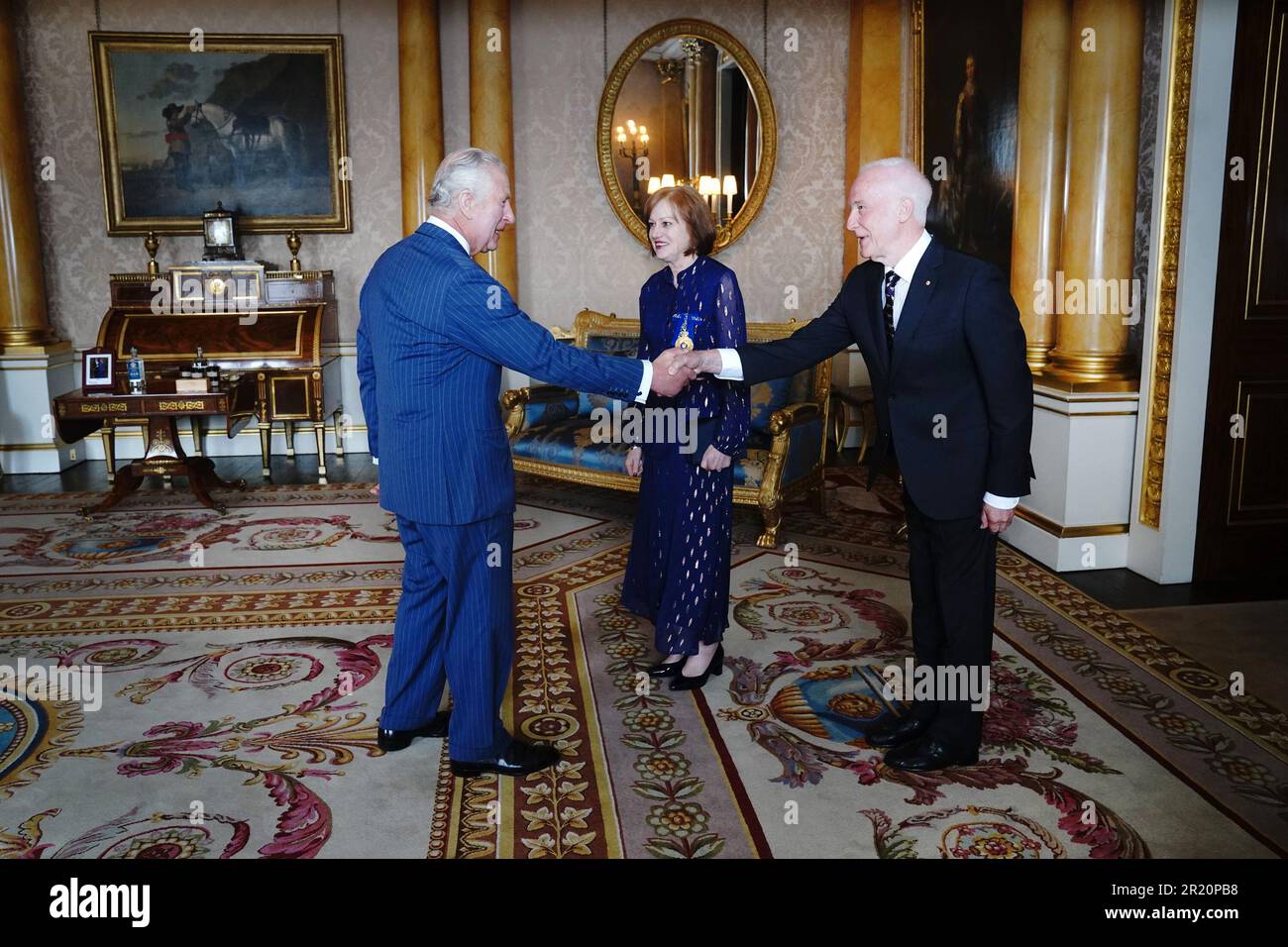 King Charles III receives the Governor of Tasmania, Barbara Baker and ...