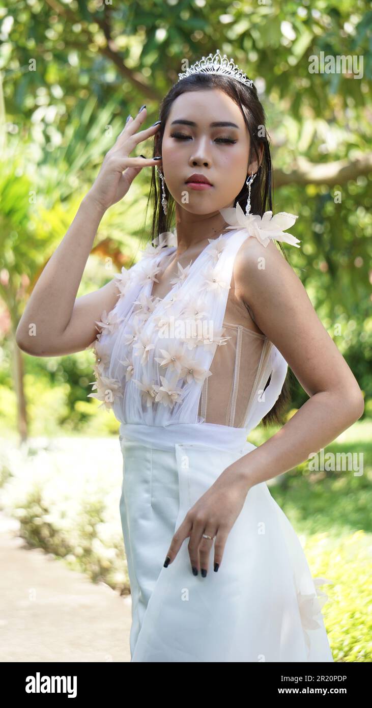 Indonesian model with batik clothes Stock Photo - Alamy